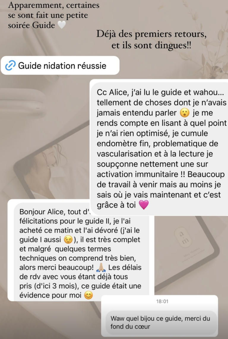 GUIDE II : Nidation réussie | Alice Monney